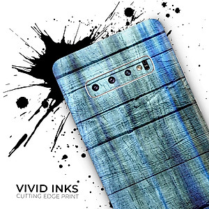 DesignSkinz Blue and Green Tye-Dyed Wood | Protective Vinyl Decal Wrap Skin Cover Compatible with The Samsung Galaxy Note 8 (Full-Body, Screen Trim & Back Glass Skin)