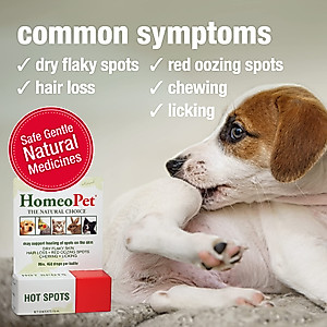 HomeoPet Hot Spots, Safe and Natural Cat and Dog Skin-Soothing Medicine for Red, Irritated, and Flaky Pet Skin, 15 Milliliters