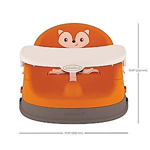 Infantino Grow-with-Me 4-in-1 Two-Can-Dine Feeding Booster Seat, Fox-Theme, Space-Saving Design, Infant Booster for 4M+, Toddler Seat for 3Y+