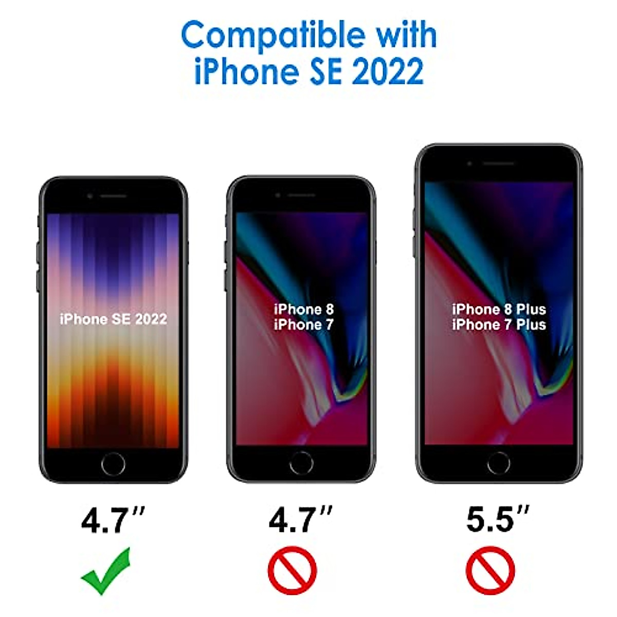 JETech Privacy Screen Protector for iPhone SE 3 (2022 3rd Edition) 4.7-Inch, Anti Spy Tempered Glass Film, Case Friendly, 2-Pack