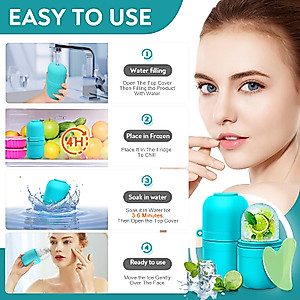 AURUZA Ice Face Roller and Gua Sha Set, Ice Roller for Face & Eye Puffiness Relief Beauty Facial Rollers Mold Icing Self Skin Care Massage Cube Skincare Tools for Shrink Pores…