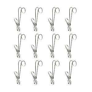 BdiliUSA 12 Pieces Heavy Duty Stainless Steel Long Tail Wire Clothes Pins with Hook, Cord Clothes Pins Hanging Peg Clips Utility Clips for Laundry Outdoor Clothesline Kitchen Camping