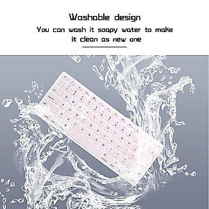 HRH Silicone Keyboard Cover Skin for MacBook Air 13,for Macbook Pro 13/15/17 (with or w/out Retina Display, 2015 or Older Version)&for iMac Older USA Layout,Light Pink