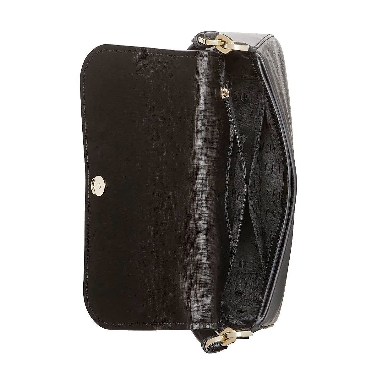 kate spade handbag for women Staci Saffiano Leather Flap Shoulder Bag, Black