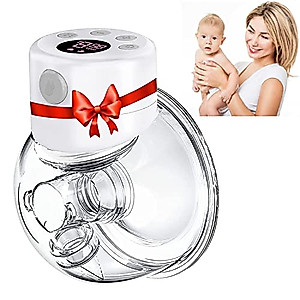 Hand Free Breast Pump, MOM--cozY S12 Same model LED Display Wearable Breast Pump, Portable Electric Breast Pump, 2 modes and 9 levels - 24mm