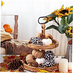 Garneck 36 Pcs Thanksgiving Pumpkin Festival Pumpkin Fabric False Pumpkins Dining Room Decor for Table Simulation Pumpkin Models Photo Ornament Foam Pumpkin Toy Rope Artificial Set