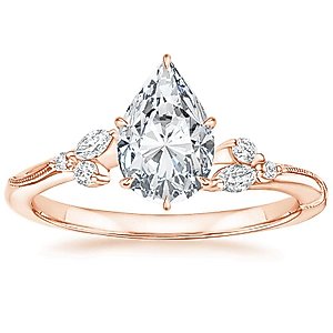 ERAA Jewel 2 CT Pear Colorless Moissanite Engagement Ring, Wedding Bridal Ring Set, Eternity Silver Solid 10K 14K 18K Gold Diamond Solitaire Prong Set Anniversary Promises Gift for Her (6)