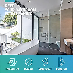 Shower Door Seal Set - 4 PCS 3/8" x 77" Frameless Shower Door Bottom Seal and Side Seal for 3/8 Inch Glass,Glass Shower Door Seal Strip Door Sweep,Stop Shower Leaks and Create a Water Barrier