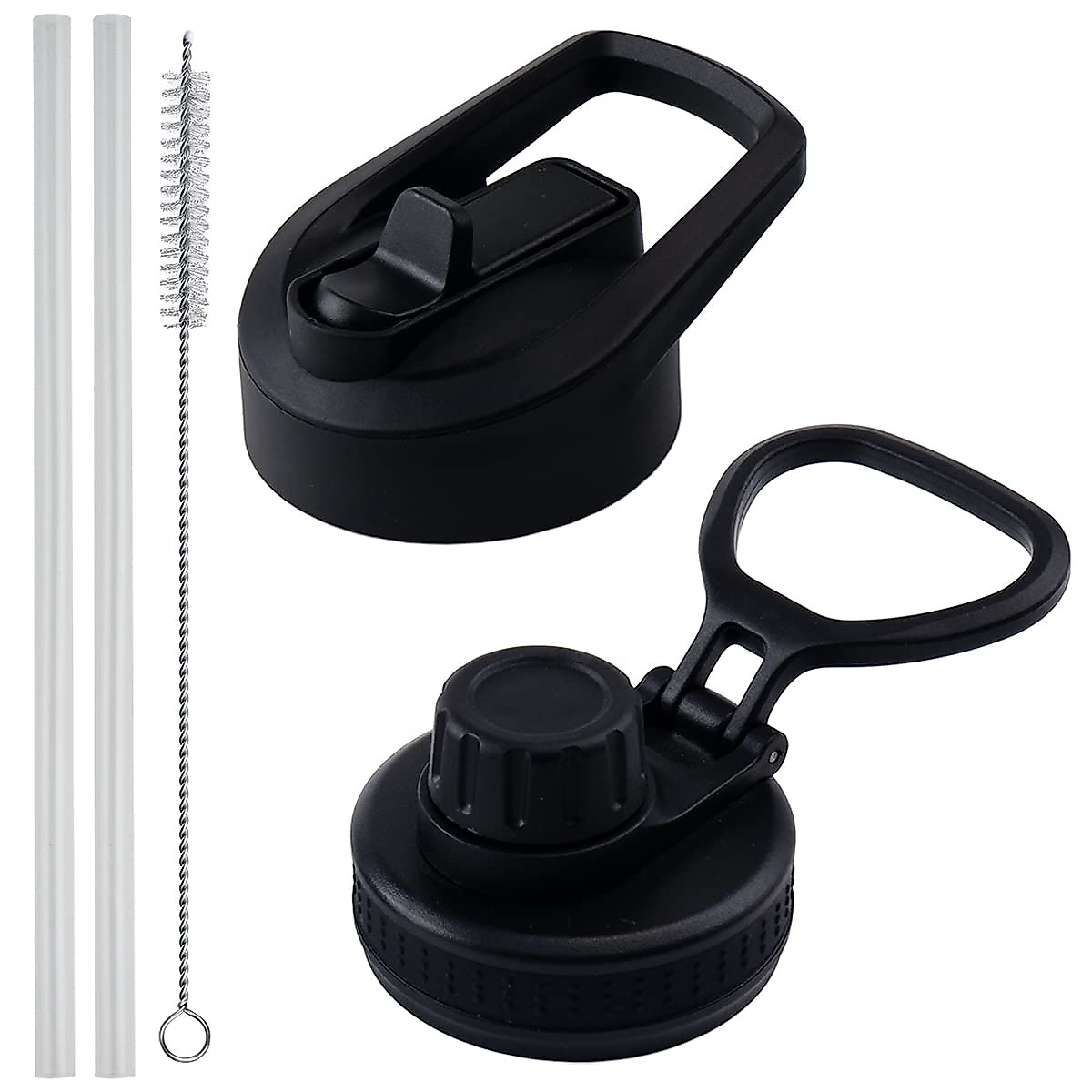 Honogo Replacement Straw Lid and Spout lid for Hydro Flask, Takeya Wide Mouth Water Bottles, Fits 18 oz, 20 oz 32 oz, 40 oz, 64oz Thermoflask Lids Accessories Compatible with Simple Morden Iron Mira