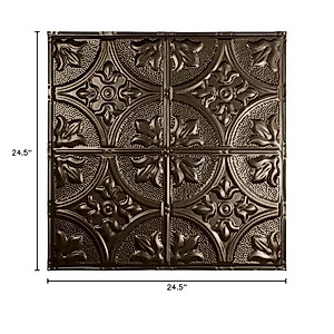Great Lakes Tin Jamestown Bronze Burst 2ft x 2ft Nail Up Ceiling Tiles - Perfect for DIY and Home Renovation Projects - Easy to Install (5 Pack)
