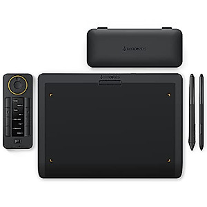 XENCELABS Wireless Drawing Tablet Medium with Quick Keys, Pen Tablet with 2 Battery-Free Pens, 12" Graphics Tablet for Windows/macOS/Linux, Black