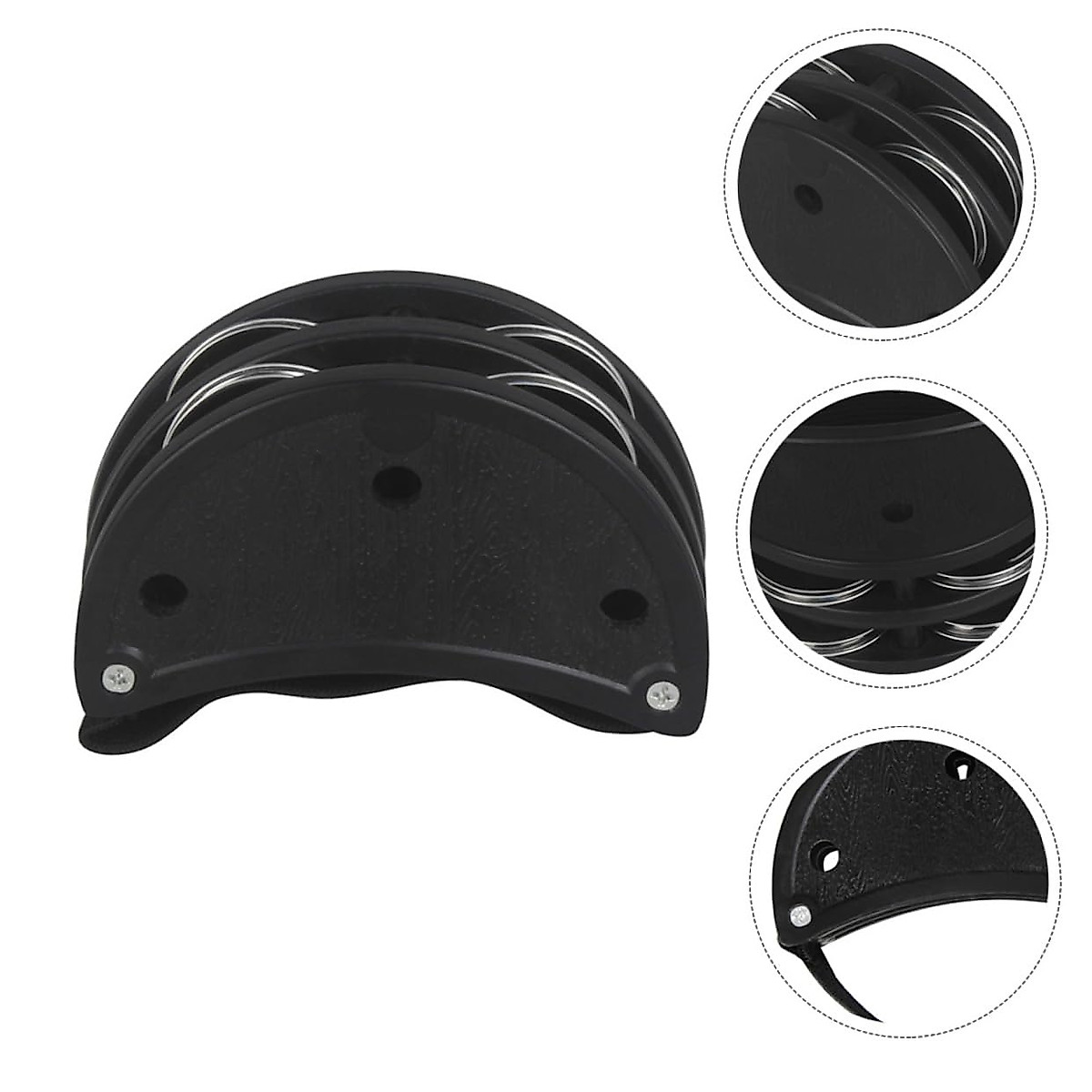 MILISTEN Foot Tambourine with Steel Jingles Cajon Box Drum Companion Accessory Foot Shaker Teaching Toys for Hand Percussion Instruments Black