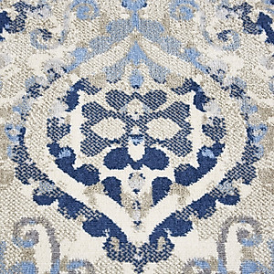 Home Dynamix Melrose Audrey Area Rug, 2x7 Runner, Ivory/Blue