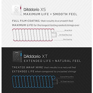 D'Addario Guitar Strings - XT 80/20 Bronze Coated Acoustic Guitar Strings - XTABR1253 - Extended String Life with Natural Tone & Feel - For 6 String Guitars - 12-53 Light