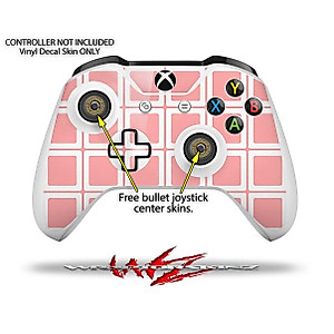 WraptorSkinz Decal Vinyl Skin Wrap Compatible with Xbox One S Console and Controllers - Squared Pink