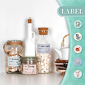 600 Pieces Baby Bottle Labels for Daycare Removable Writable Animal Labels Self-Laminating Water and Oil Resistant Name Labels for Baby Food, Bottles, Daycare (Light Colors)