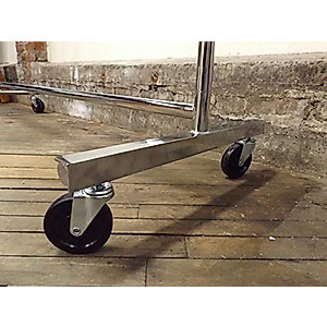 NAHANCO R504 Commercial Grade Rolling Clothing Garment Rack, Chrome (1 Each)