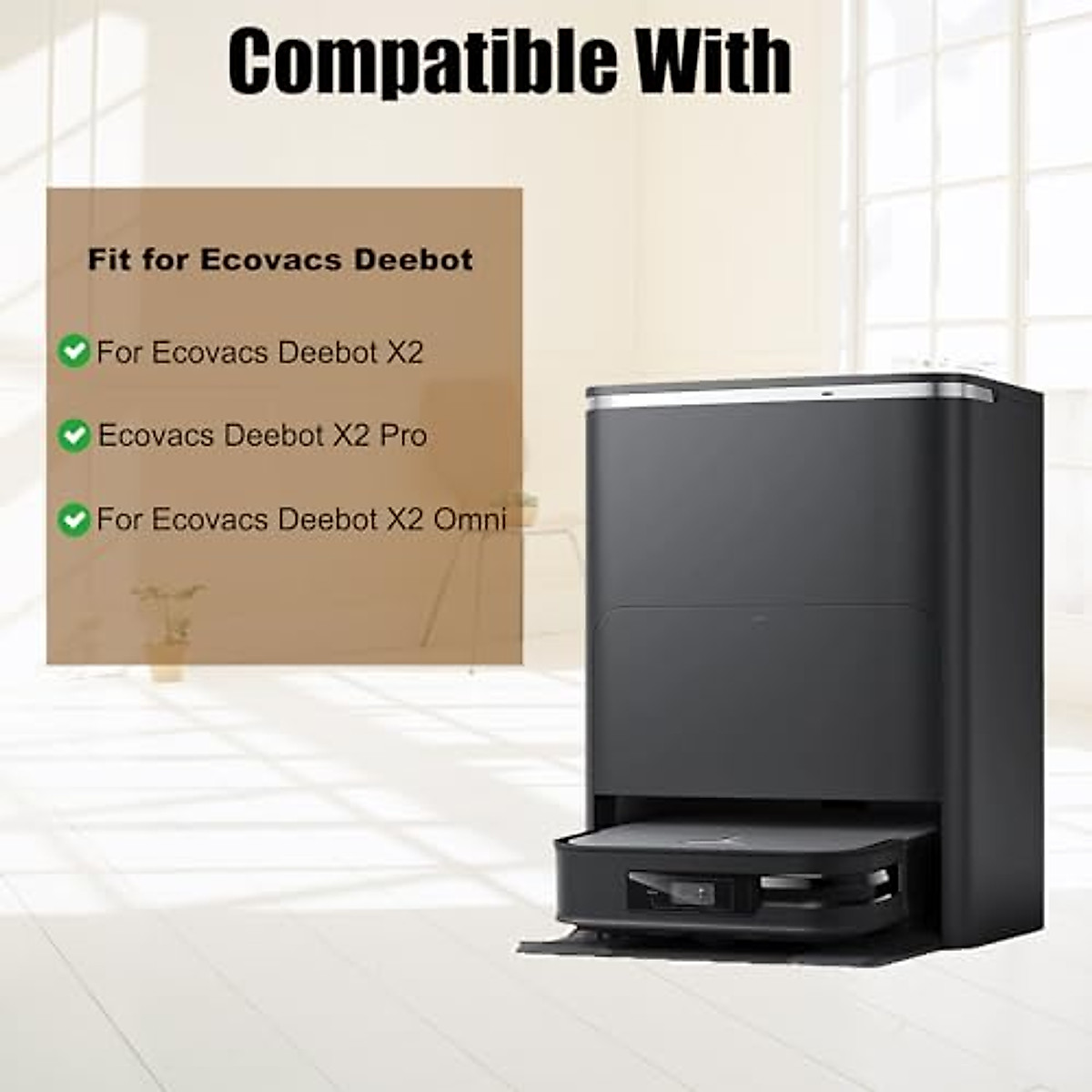 Accessories Replaccement Parts For Ecovacs Deebot X2 omni / X2 Pro / X2 Robot Vacuum Cleaner, 1 Roller Main + 6 Side Brush +4 Hepa Filter +4 Mop Cloth +2 Tools