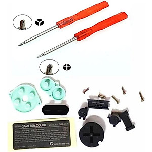 Full Housing Shell Case Cover with Buttons Screws Screwdriver for Game boy Color GBC Repair Part (Black)