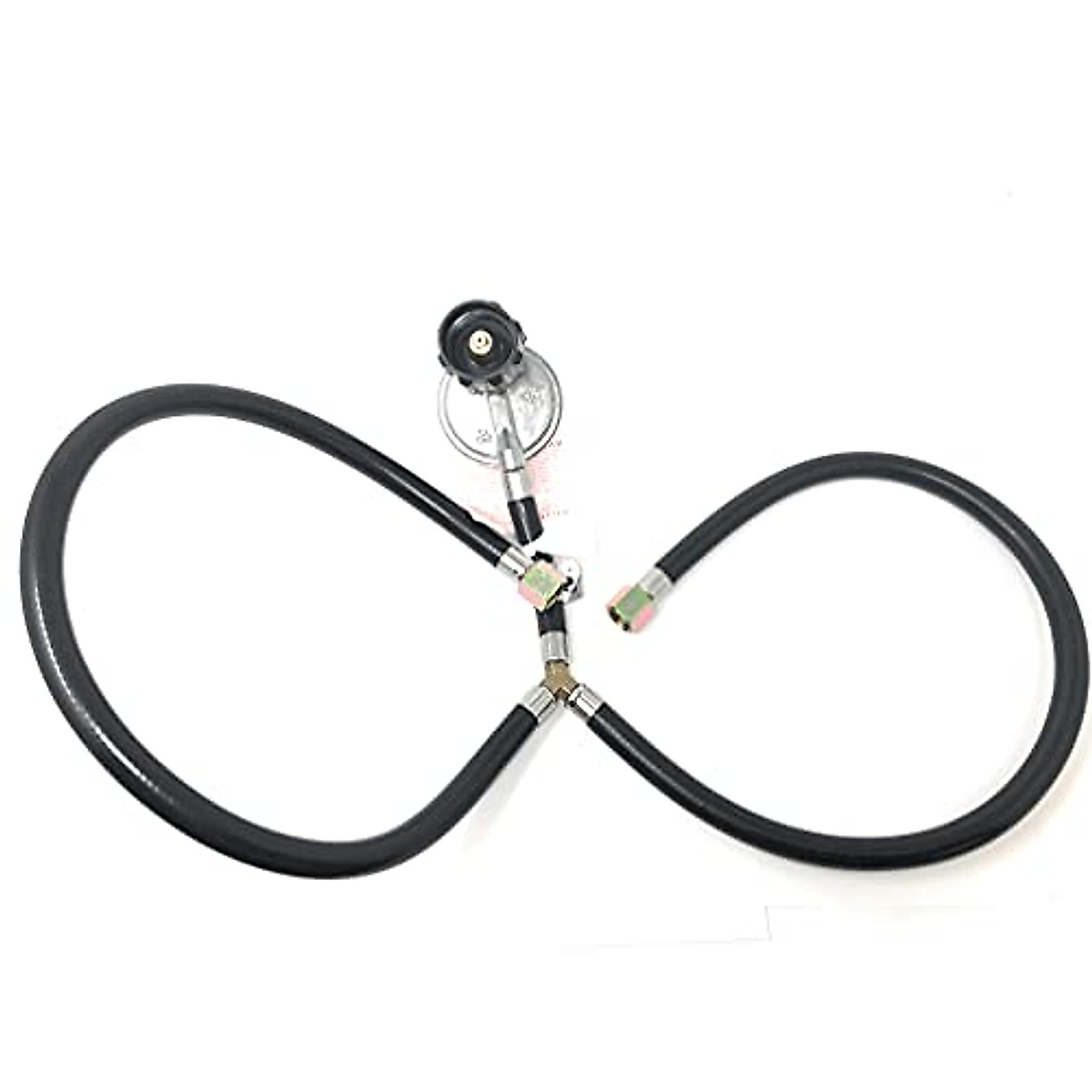 Madol Y-Splitter with 2 Hoses for type1 Propane Tanks [2561] Fits Most LP Gas Grill, Heater & Fire Pits Dual Hose Assembly -Regulador de propano de Baja presión con dos mangueras Y-Splitter