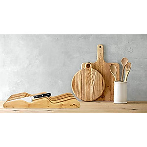 ROYALHOUSE Bamboo Knife Block Holder, In-Drawer Knife Drawer Organizer, Perfect for Home and Chefs, Premium Knife Holder, Gift for Any Occasion and Housewarming, Knives Not Included