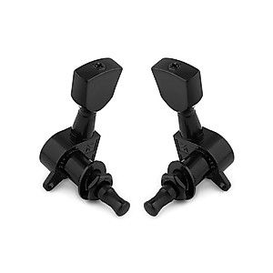 Holmer Sealed String Tuning Pegs Tuning Machines Grover Machine Heads Tuners Tuning Keys Vintage Keystone Style 3 Left 3 Right for Electric Guitar or Acoustic Guitar Black.,TP 03-BK-3L 3R