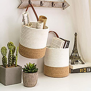 Goodpick Hanging Rope Basket Boho Wall Decor Set (Set of 2)