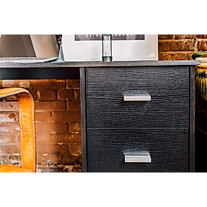 OneSpace Monroe 3 Shelve Computer Desk, Black