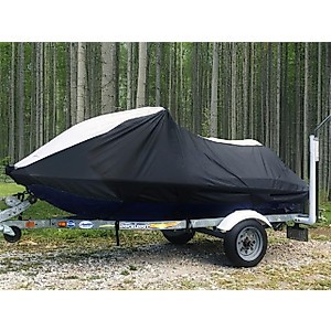 SBU Jetski Cover Compatible for Yamaha Wave Runner VX Deluxe 2007-2014 Jet Ski PWC Cover Black/Grey