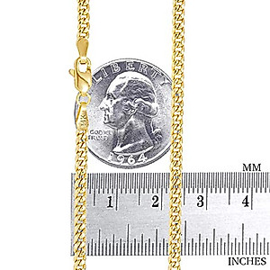 Nuragold 14k Yellow Gold 3mm Miami Cuban Link Chain Pendant Necklace, Mens Womens Jewelry 16" 18" 20" 22" 24" 26" 28" 30"