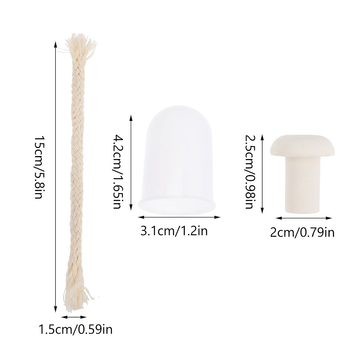 18pcs Lamp Accessories Wick Ceramic Holder Tiki Torch Wicks Oil Lantern Caps Burner Kit Tiki Torch Wick Replacement Tiki Wick Rope Plastic Cap Lamps