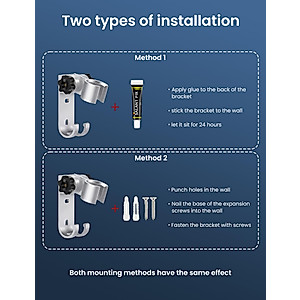 Strong Adhesive and Waterproof Shower Head Holder, Adjustable Handheld Shower Wand Holder Wall Mount Shower Bracket (1 Pack)