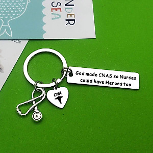 CNA Gift Certified Nursing Assistant Gift God Made CNAS So Nurses Could Have Heroes Too Keychain Graduation Gift for CNA Stethoscope Medical Keychain Nursing School Student Gift,Nurse keychain