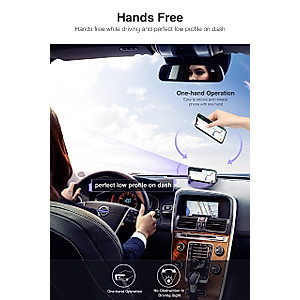 Loncaster Car Phone Holder, Car Phone Mount Silicone Car Pad Mat for Various Dashboards, Slip Free Desk Phone Stand Compatible with iPhone, Samsung, Android Smartphones, GPS Devices More (Purple)