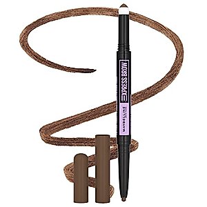 Maybelline Express Brow 2-In-1 Pencil and Powder Eyebrow Makeup, Medium Brown, 1 Count