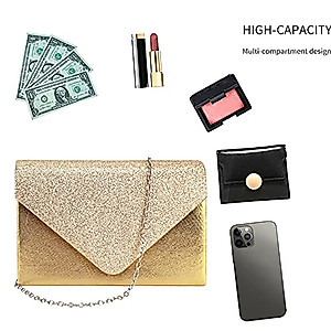 U Scinan Ladies Sparkly Purse Evening Clutch Bags Wedding Prom Party Envelope Crossbody Handbag
