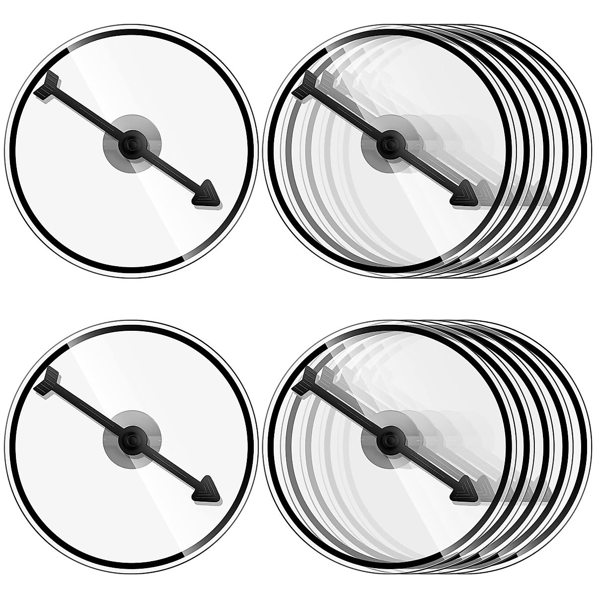 Chivao 10 Sets Game Spinner Wheel Square Blank Game Spinners Erasable Game Spinner Board with Plastic Rotating Arrows Math Spinner for Game Prizes (4 x 4 Inch)