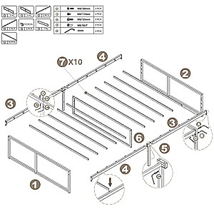 REGOSS Twin Metal Bed Frame, 14 Inch Heavy-Duty Metal Platform Bed Frame with Storage and Anti-Slip Strap, Noise Free Bed Frame Features Sturdy Metal Slats, No Box Spring Needed, Easy Assembly