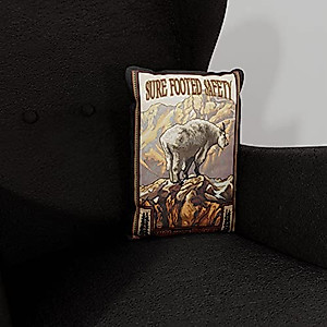 YMCA Rockiers (BT and CM) Canvas Throw Pillow for Couch or Sofa at Home & Office from Travel Artwork by Artist Paul A. Lanquist 13" x 19".