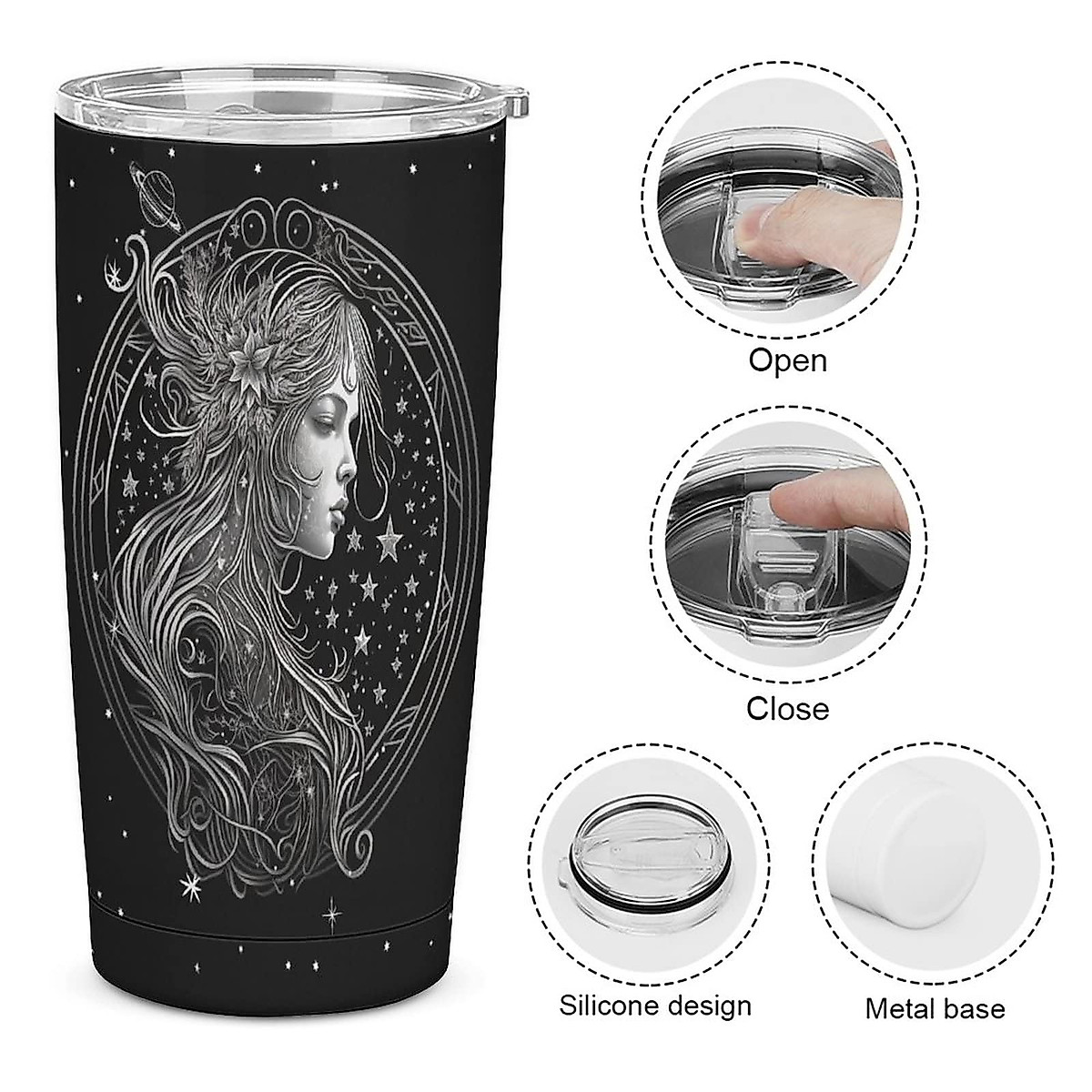 BEOIIBIRD Custom Scorpio Zodiac Tumbler Gifts, 20oz Glaze Stainless Steel with Lid and Straw Personalized with Text Bottles Insulated Coffee Mug, Beverage Cup for Teen Women Men Office Car Travel