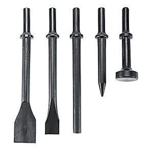 YaeTek 10 Pcs Air Hammer Pneumatic Chisels Tools including 9pcs 0.401'' Shank Smoothing Pneumatic Air Hammer Chisels Bits and High Carbon Steel Spring
