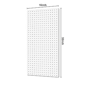 TIDIHAUSET Pegboard, Tool Storage Panel Board Rack for Storage, 16in x 32in Wall Organizer in Silver