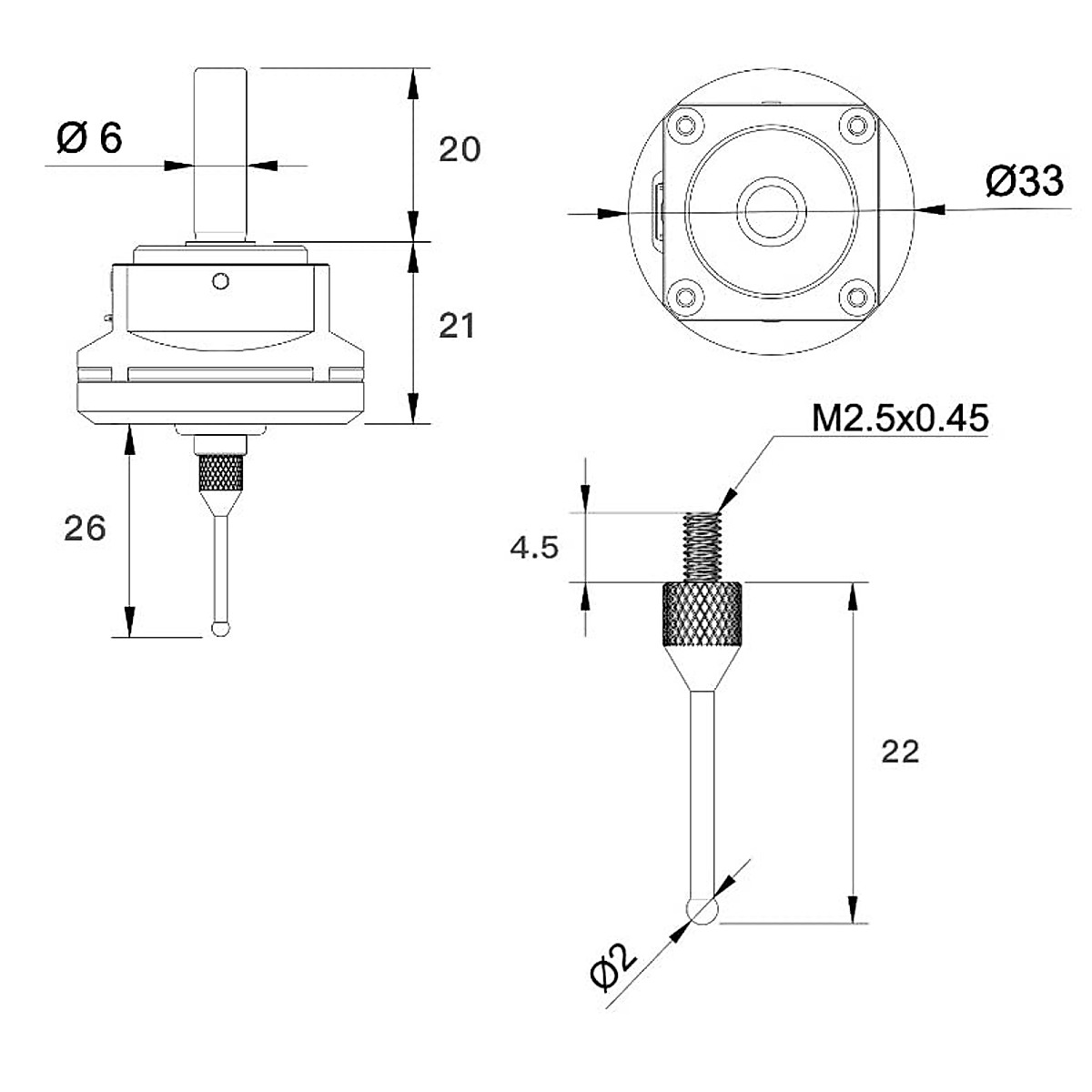 3D Edge Finder, Professional 3D Touch Probe Dustproof Waterproof 3D Edge Locator XYZ Axis Anti Roll 6mm Shank for Mach3 GRBL CNC Equipment