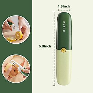 YONOVO Travel Pocket Paring Knife Fruit Knife Peeling Vegetable Peeler Multi Function Small Portable Stainless Steel Pocket Knife for Travel, Camping, Kitchen