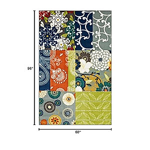 Mohawk Home New Wave Secret Garden Patchwork Printed Area Rug, 5'x8', Multicolor