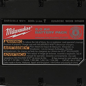 Milwaukee 48-59-1812 M12/M18 Battery Charger & (1) 48-11-1850 5.0Ah Lithium Ion Battery