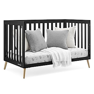 Delta Children Essex 4-in-1 Convertible Baby Crib, Ebony with Natural Legs