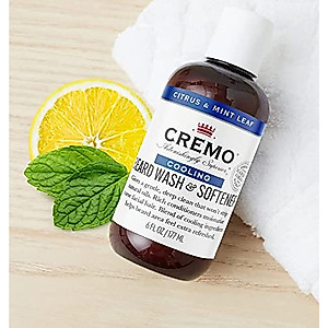 Cremo Citrus Mint Leaf Cooling Beard and Face Wash, Specifically Designed to Clean Coarse Facial Hair, 6 Fluid Oz