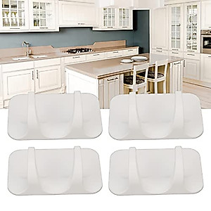 Kitchen Adhesive Hooks, Rustproof Sturdy ABS Strong Waterproof Self Adhesive Wall Hooks for Office (White)