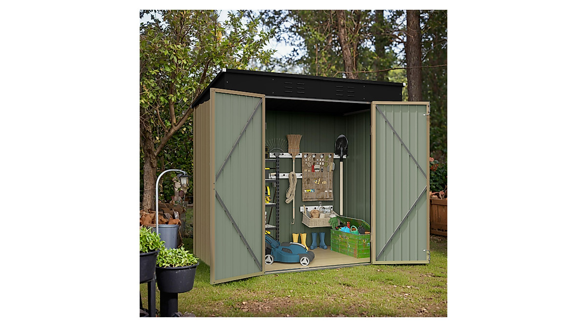 Devoko 6x8 FT Outdoor Storage Shed - Durable Metal Garden Tool House
